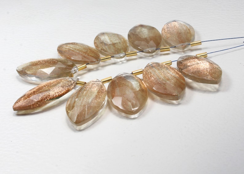 6 Pieces Golden Shine Quartz Gemstone, Top Drilled Gemstone, Marquise ...