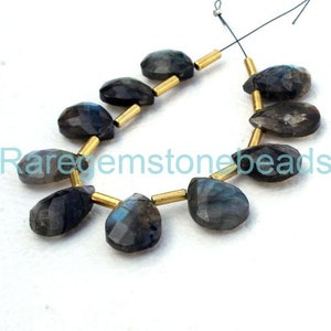 10 Pieces Natural Multi Labradorite Stone Pear, Drilled Gemstone ...
