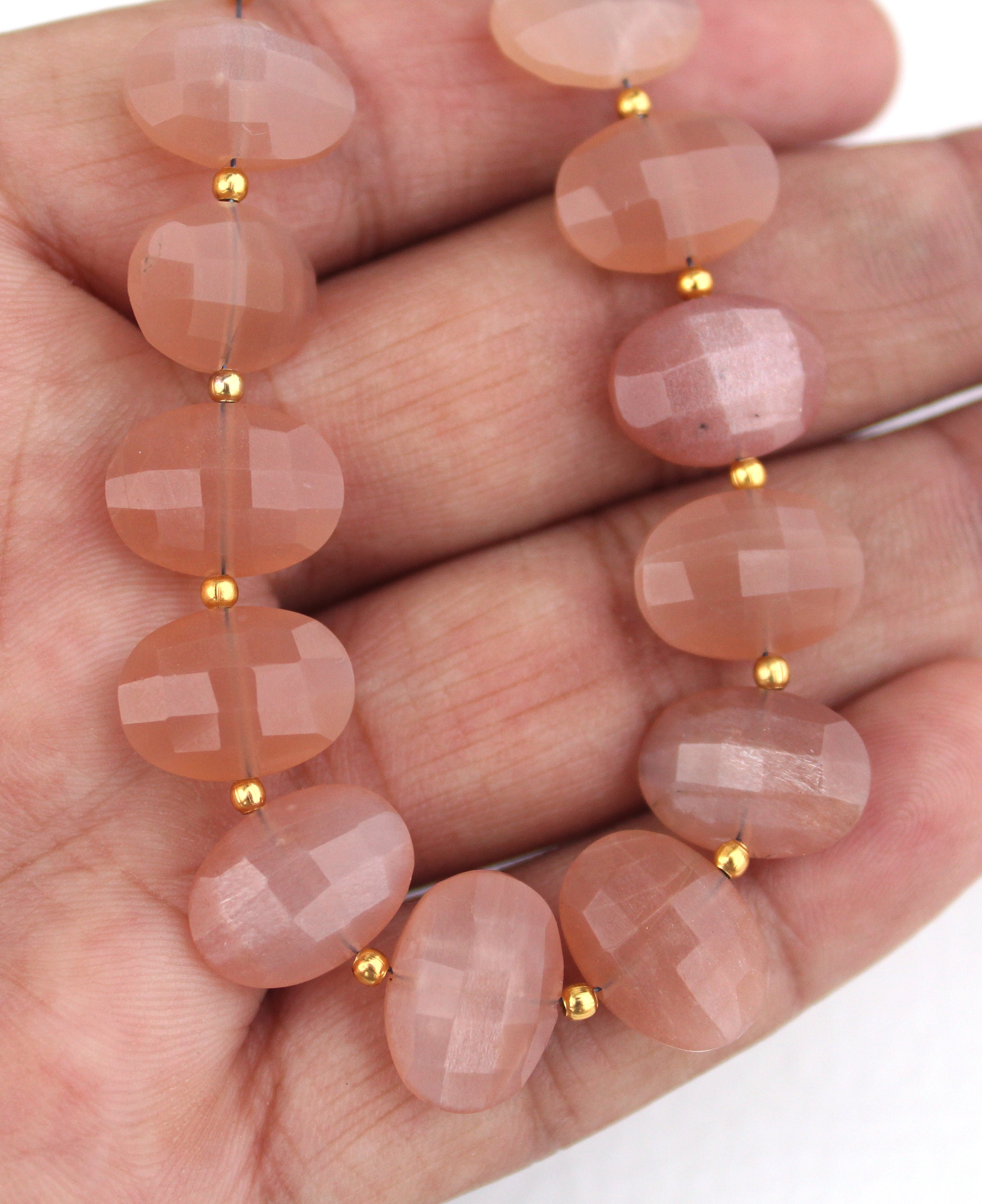 10 pieces natural peach moon stone drilled gemstone natural | Etsy