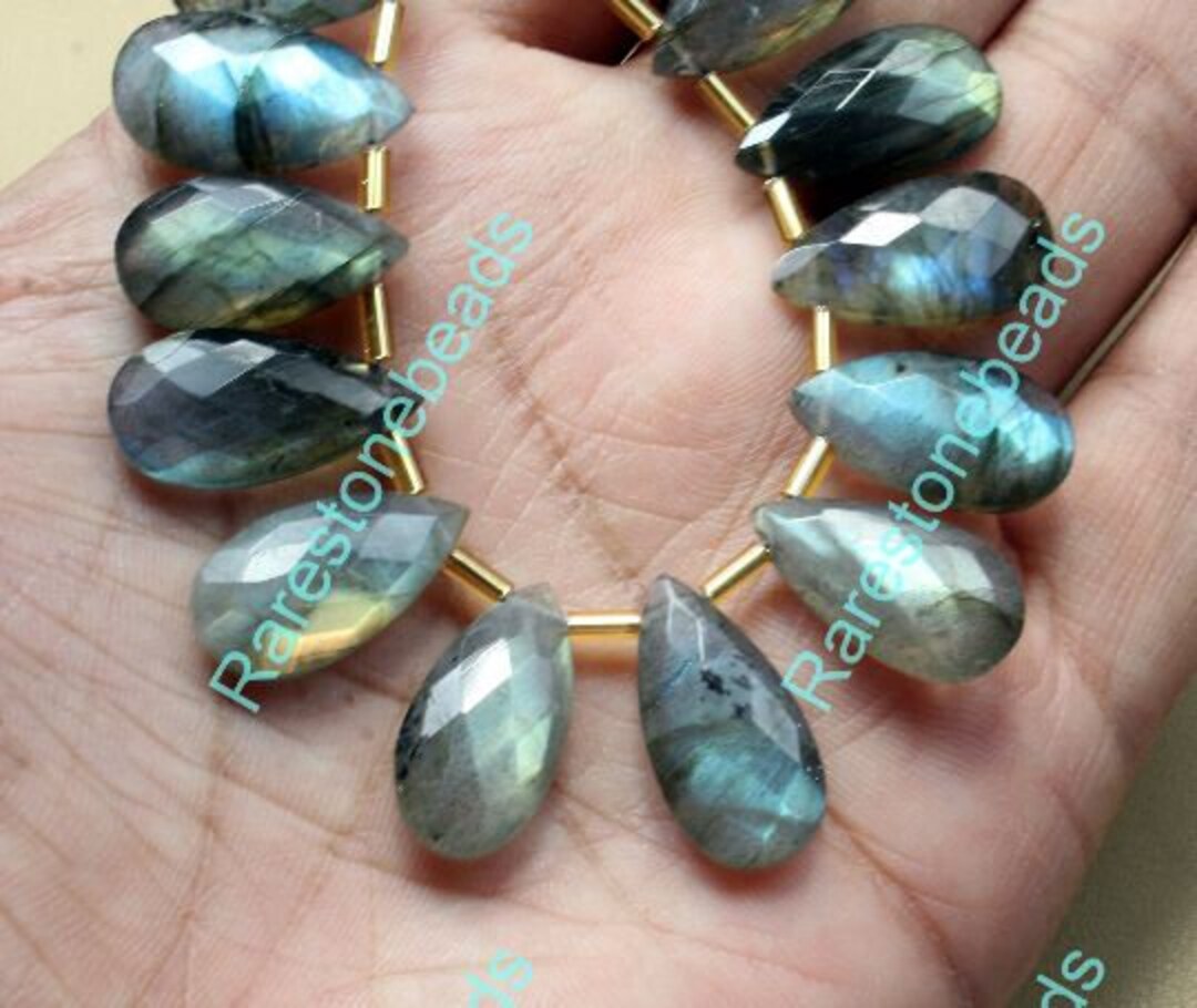 10 Pieces Natural Labradorite Gemstone, Pear Shape Gemstone, Top ...