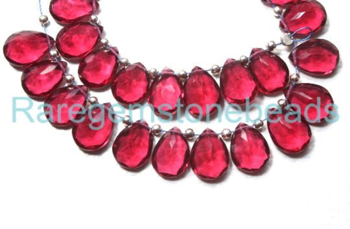 10 Pieces Ruby Lite Quartz Gemstone Drilled Gemstone Ruby - Etsy