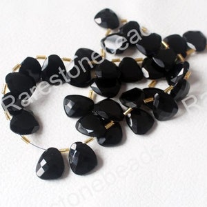 10 Pieces Natural Black Onyx Gemstone, Top Drilled Gemstone, Fancy ...
