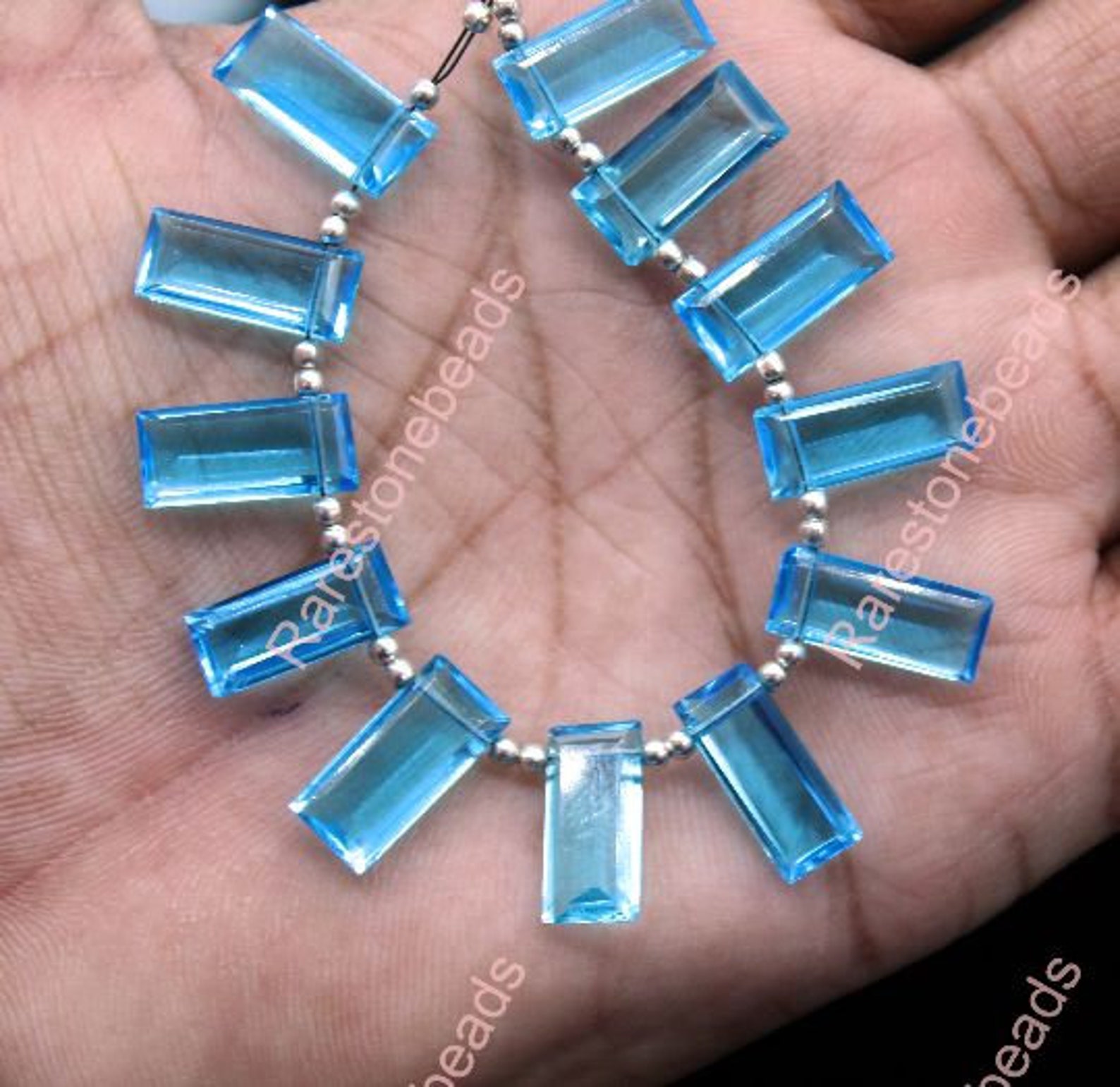 10 Pieces Sky Blue Topaz Gemstone, Top Drilled Gemstone, Fine Quality ...