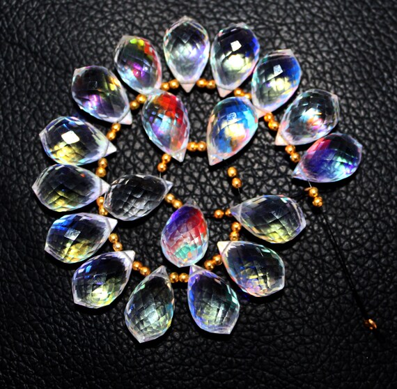 10 pieces Mystic quartz gemstone micro faceted beads top | Etsy
