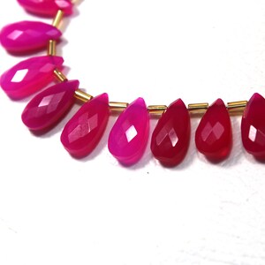 10 Pieces Natural Hot Pink gemstone drilled gemstone pear | Etsy