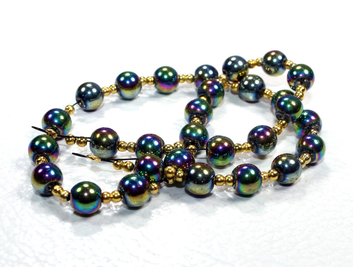 20 pieces Coated titanium beads smooth gemstone beads coated | Etsy