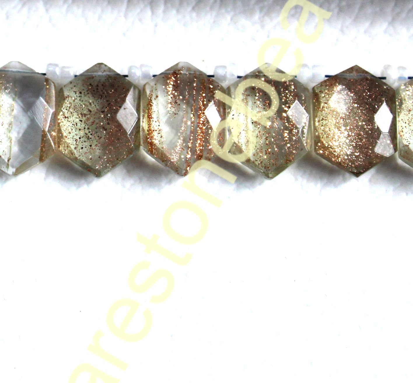 Golden Shine Quartz, 10 Pieces, Rhombus Shape Stone, Top Drilled ...