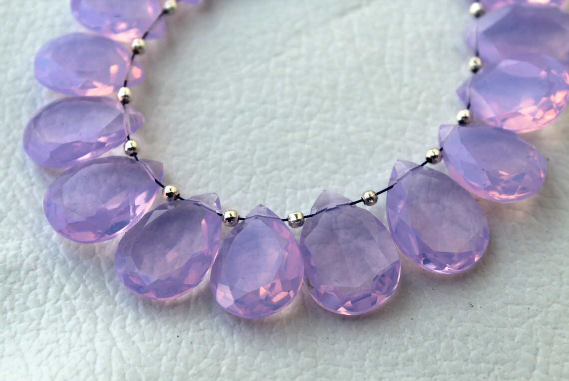 10 pieces Lavender quartz gemstone top drilled gemstone | Etsy