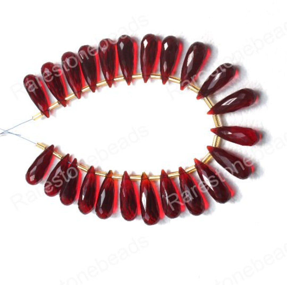 10 Pieces Garnet Quartz Gemstone Long Shape Teardrop Faceted - Etsy