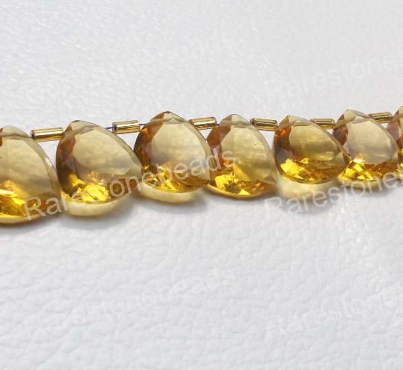 10 Pieces Citrine Quartz Trillion Shape Gemstone Faceted | Etsy