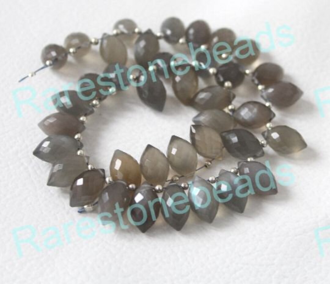 10 Pieces Natural Grey Moon Stone, Natural Gemstone, Micro Faceted Bead ...