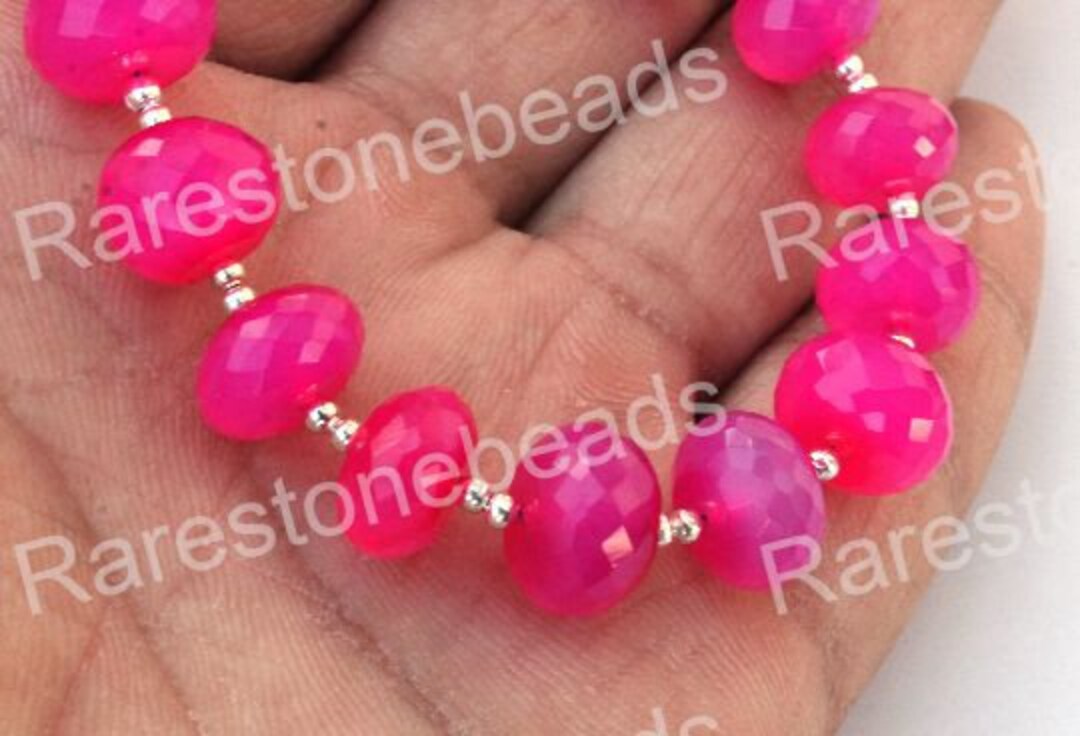 10 Pieces Natural Hot Pink Gemstone, Round Shape Gemstone Jewelry ...