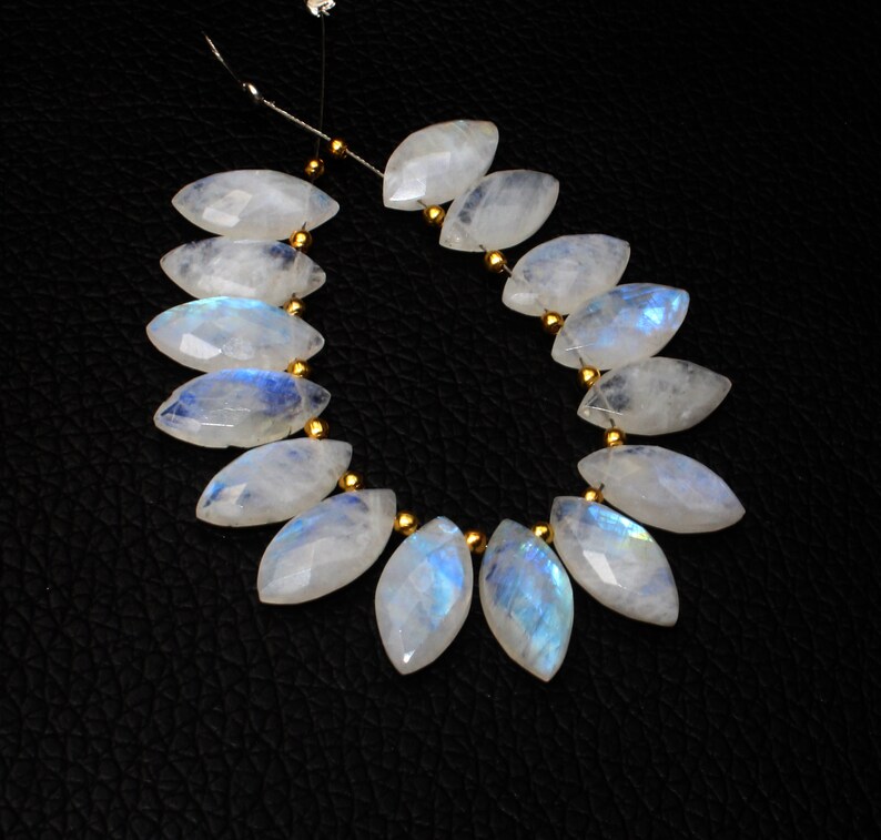 10 Pieces Natural Rainbow Moon Stone, Drilled Moon Stone, Moon Stone ...