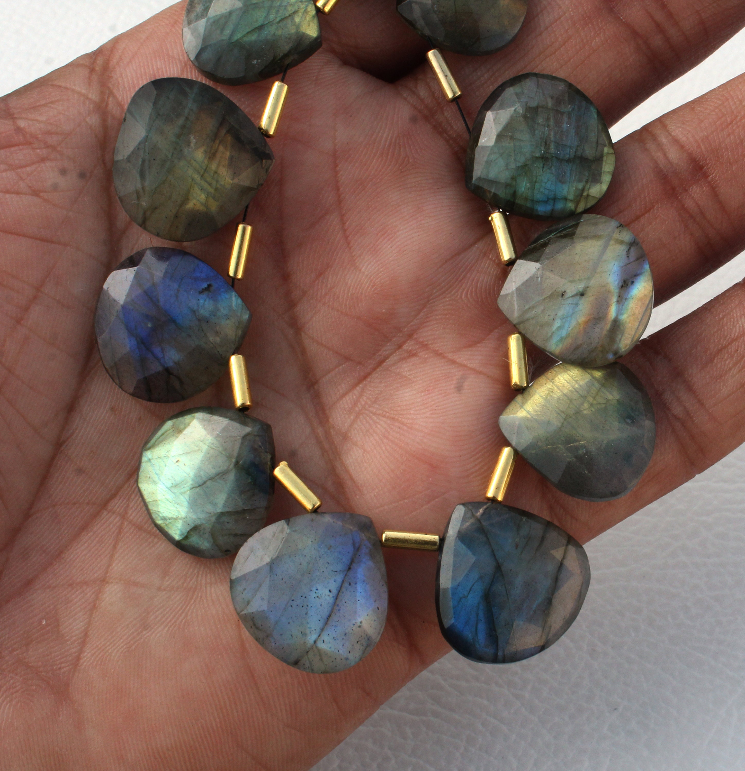 10 piece natural labradorite gemstone drilled gemstone multi | Etsy