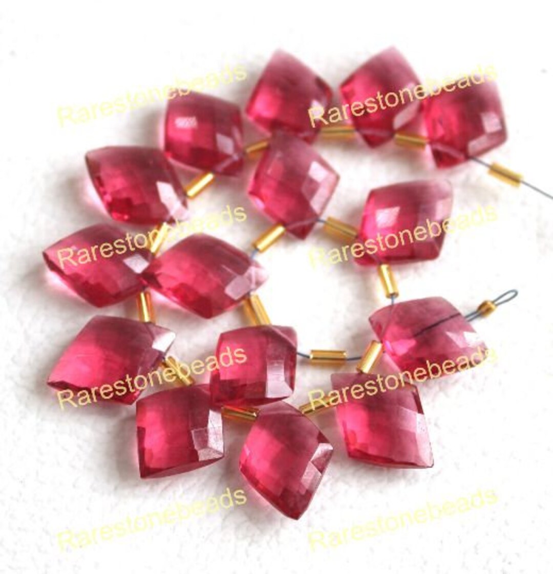 10 Pieces Ruby Lite Quartz, Drilled Gemstone, Top Drill Stone, Both ...