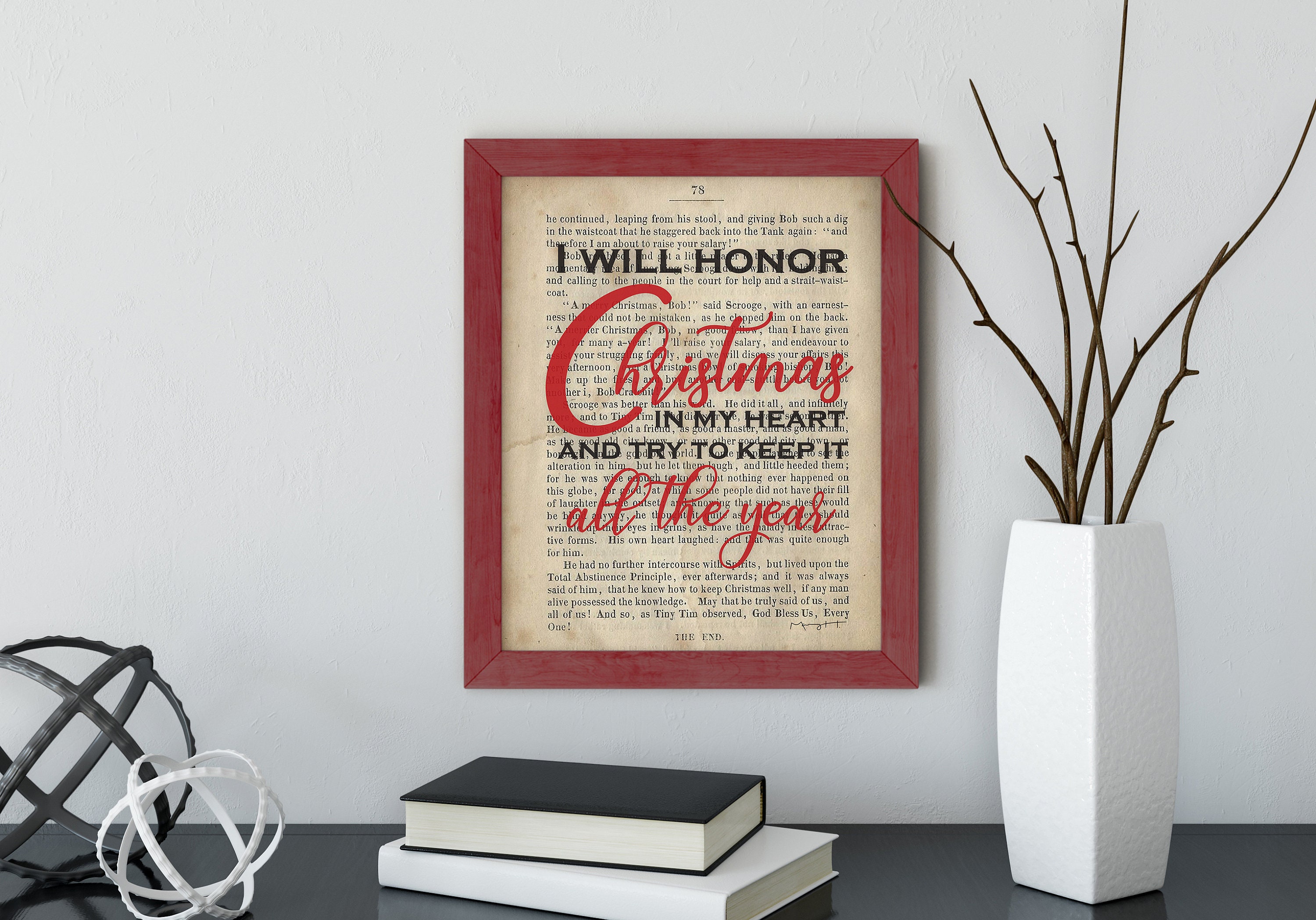 5" X 7" Charles Dickens Wall Art | A Christmas Carol Quote | Vintage ...