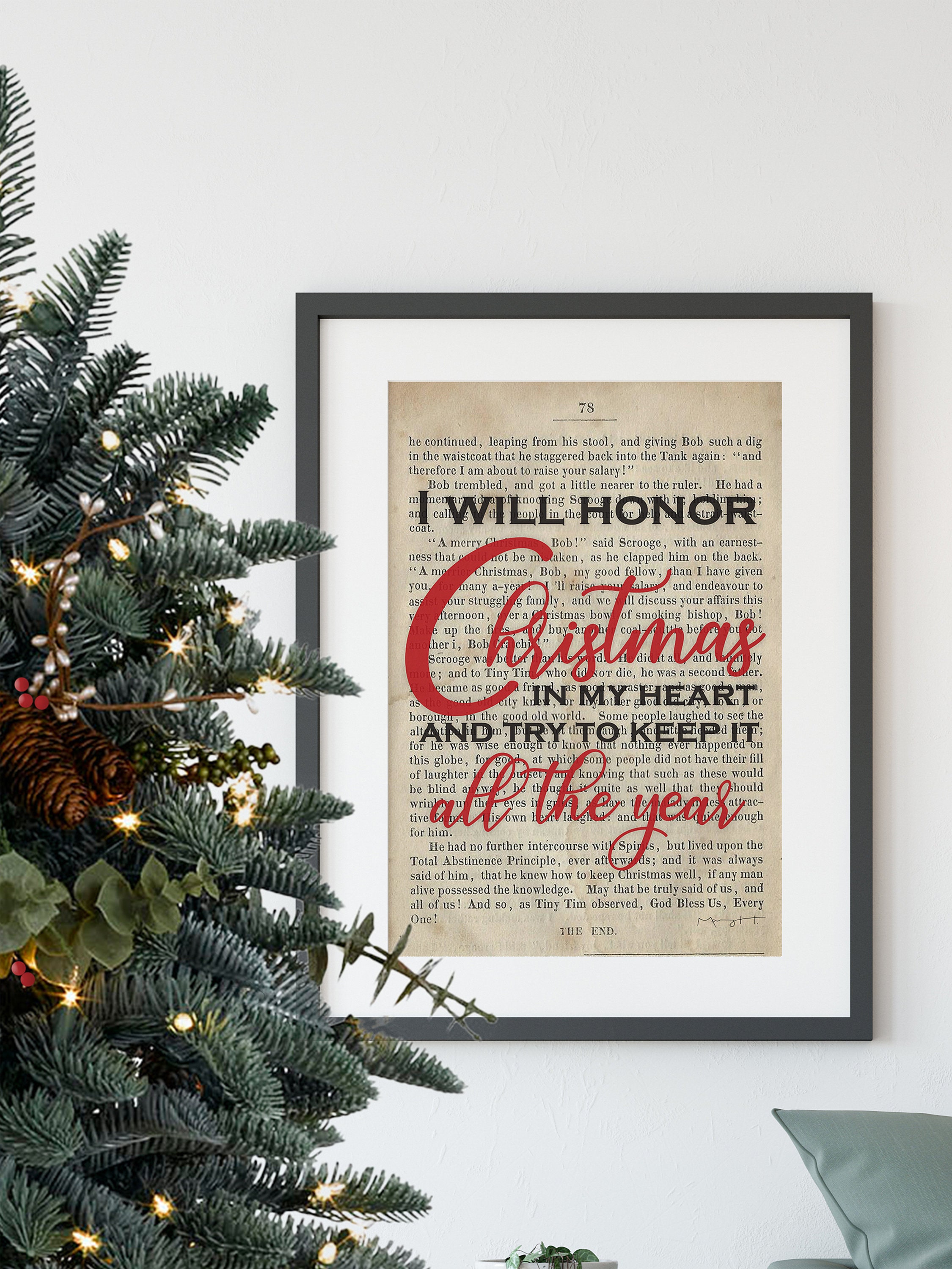5" X 7" Charles Dickens Wall Art | A Christmas Carol Quote | Vintage ...