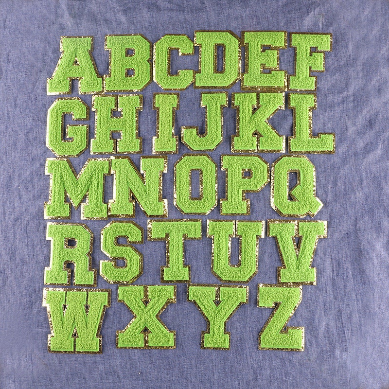 Personalized Letters Iron on Patch, Colorful Chenille Embroidered for ...