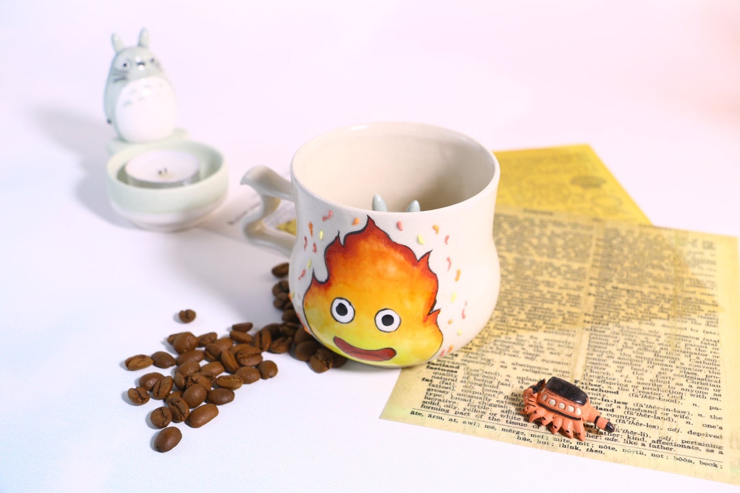 Custom Fire Demon Character Inside Coffee Cup, Kawaii Anime ...