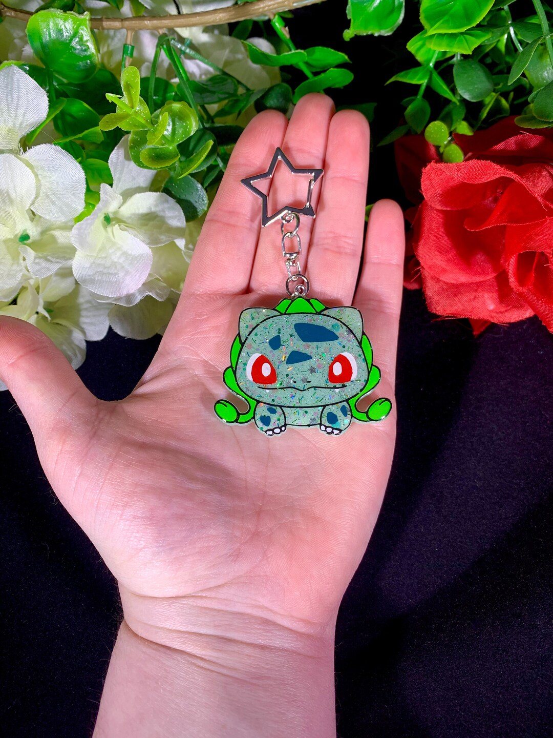 Grinning Bulbasaur Keychain - Etsy