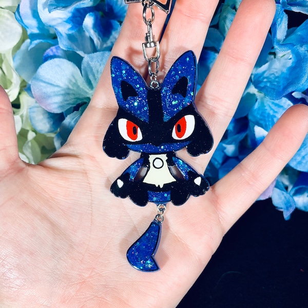 Lucario Keychain - Etsy