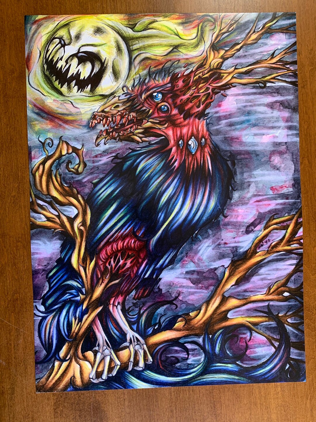 The Crow of Death - Soul Moon - Death - Bloody - Creepy - Spooky ...