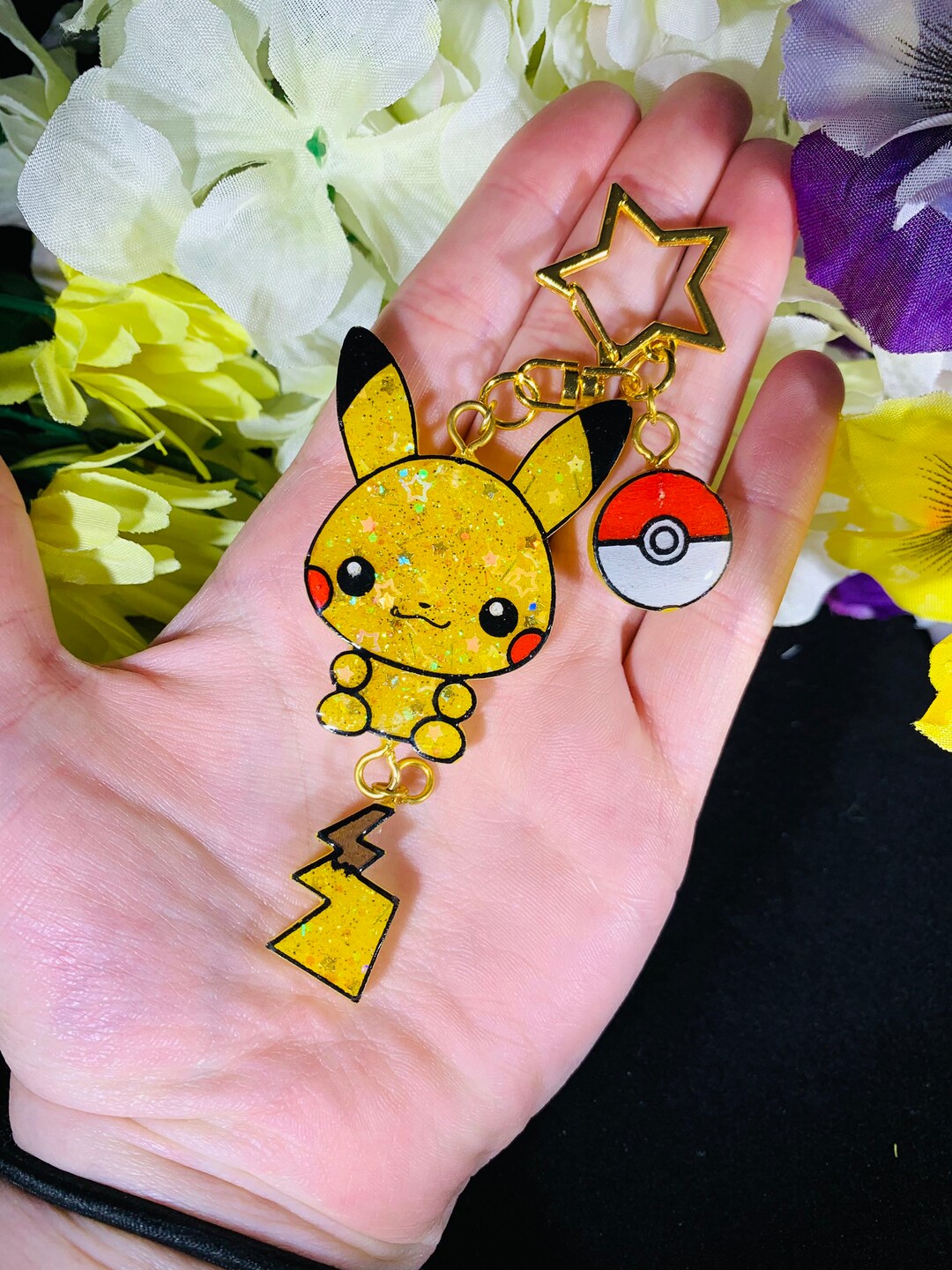 Pikachu With Pokeball Keychain - Etsy