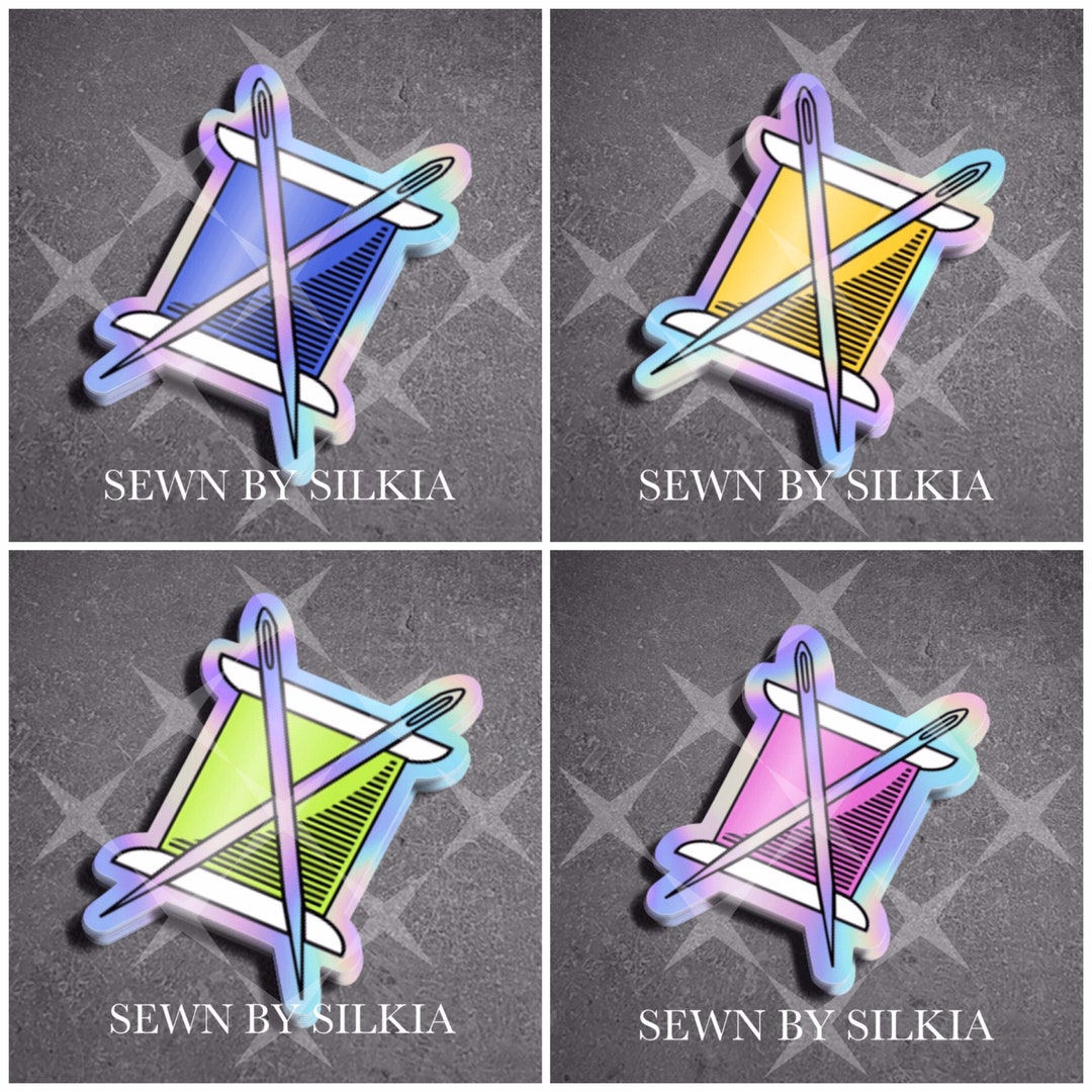 Holographic Needle and Thread Sticker - Assorted Colors - Etsy