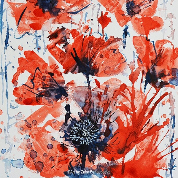 Abstract Poppies - Etsy