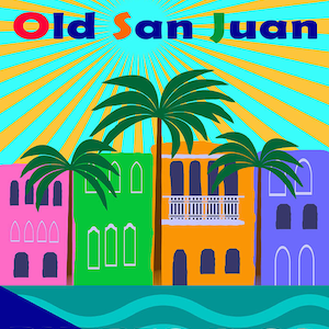 Old San Juan Puerto Rico Art Print Puerto Rican Colorful Houses Viejo ...