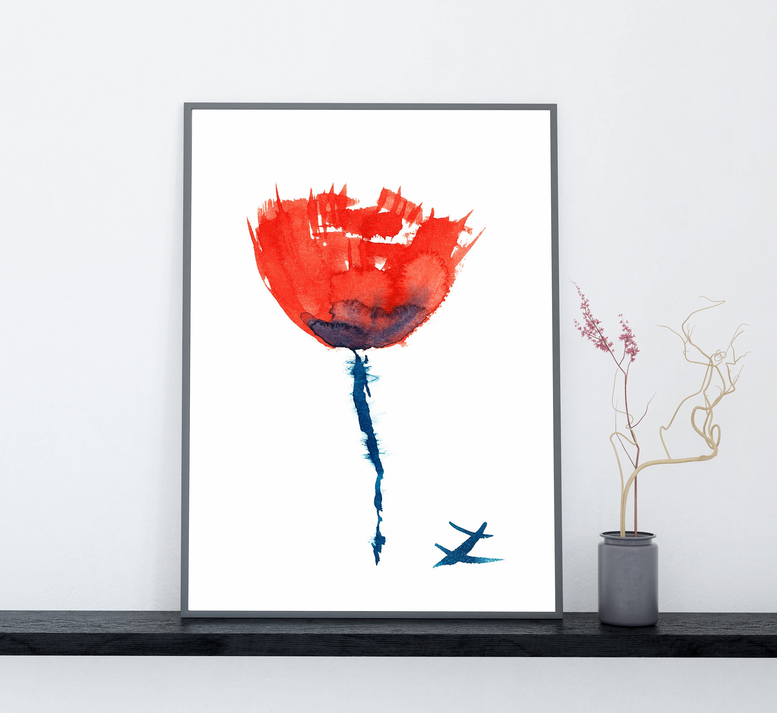 Red Poppy Art Print Watercolor Poppy Poppies Poppy Wall Art - Etsy