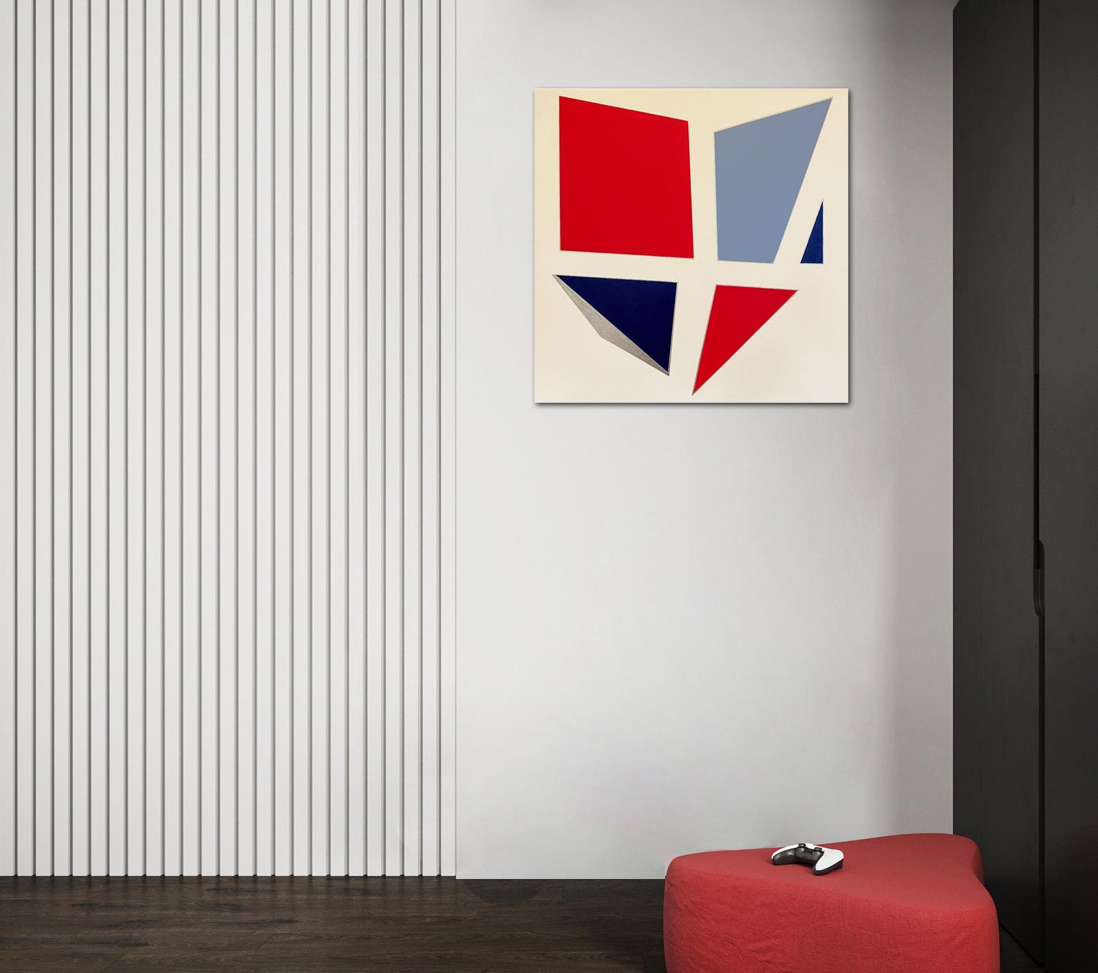 Abstract Cubism Heart Original Acrylic Painting on Canvas Suprematism ...