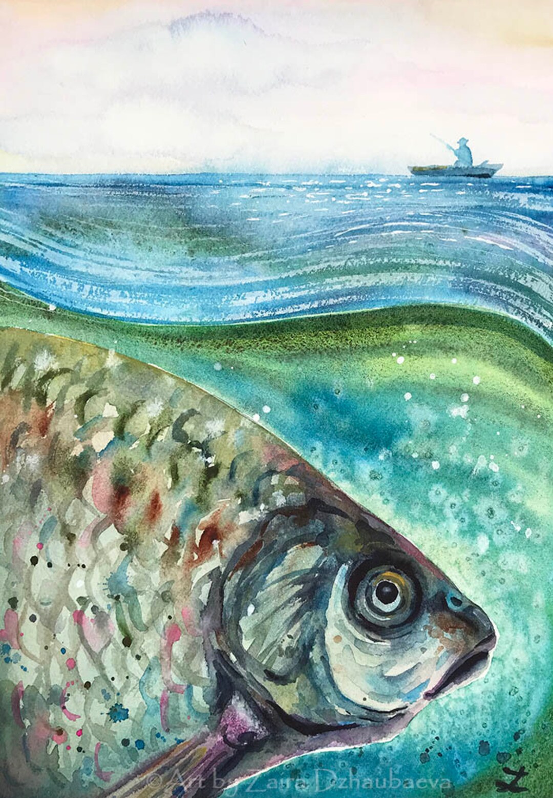 Fish Wall Art Print Fishing Boat Carp Fish Freshwater Fish Lake Nature ...