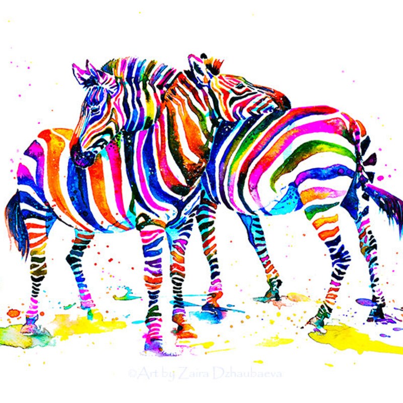 Rainbow Zebra Print - Etsy