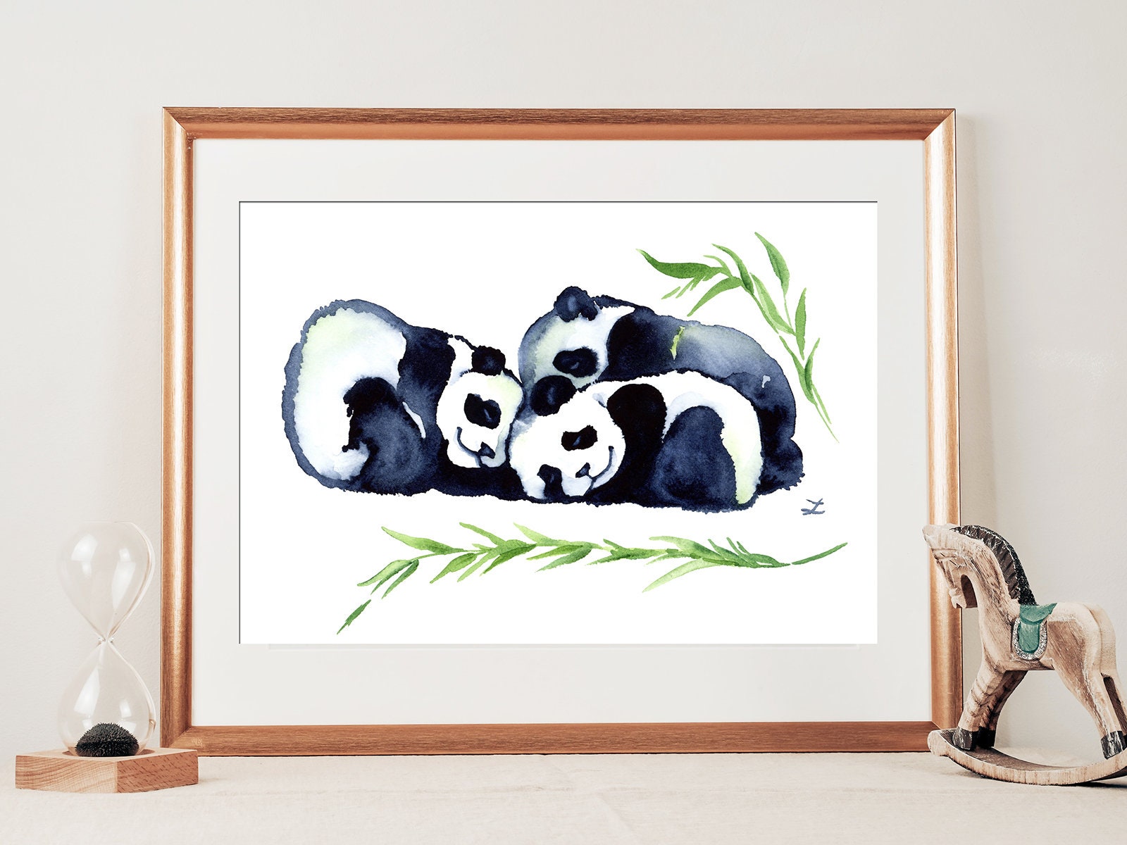 Sleeping Baby Panda Nursery Kids Room Wall Art Print Panda Bear ...