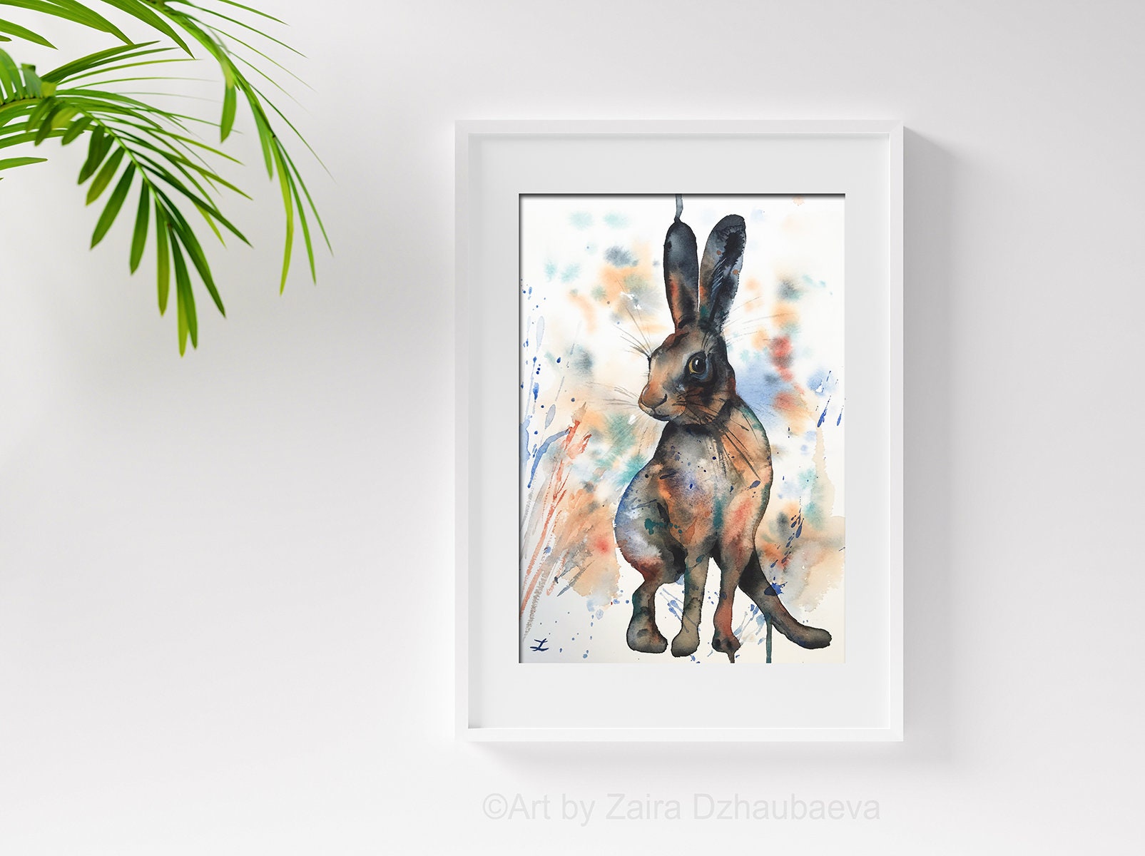 Hare Bunny Rabbit Original Watercolor Painting Wildlife - Etsy
