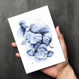 Beluga Whale Art Print Watercolor Painting Kids Room Nursery Wall Decor ...