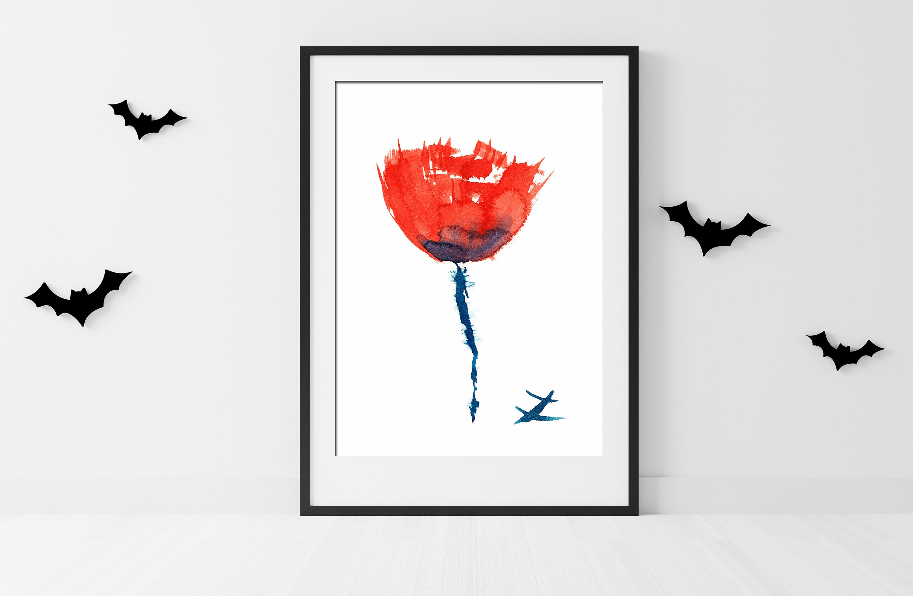 Red Poppy Art Print Watercolor Poppy Poppies Poppy Wall Art - Etsy