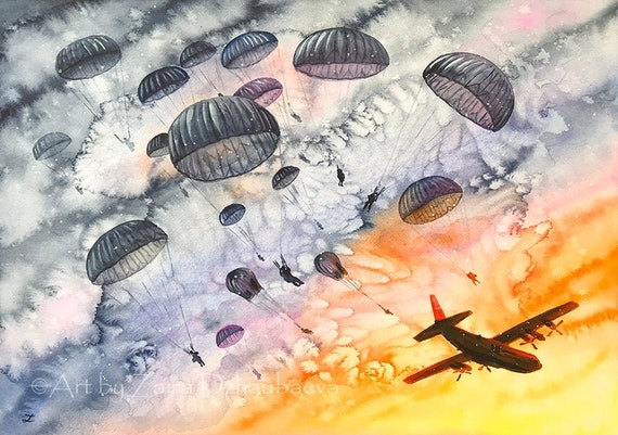 Airborne Art Print Paratroopers Military Parachutists - Etsy