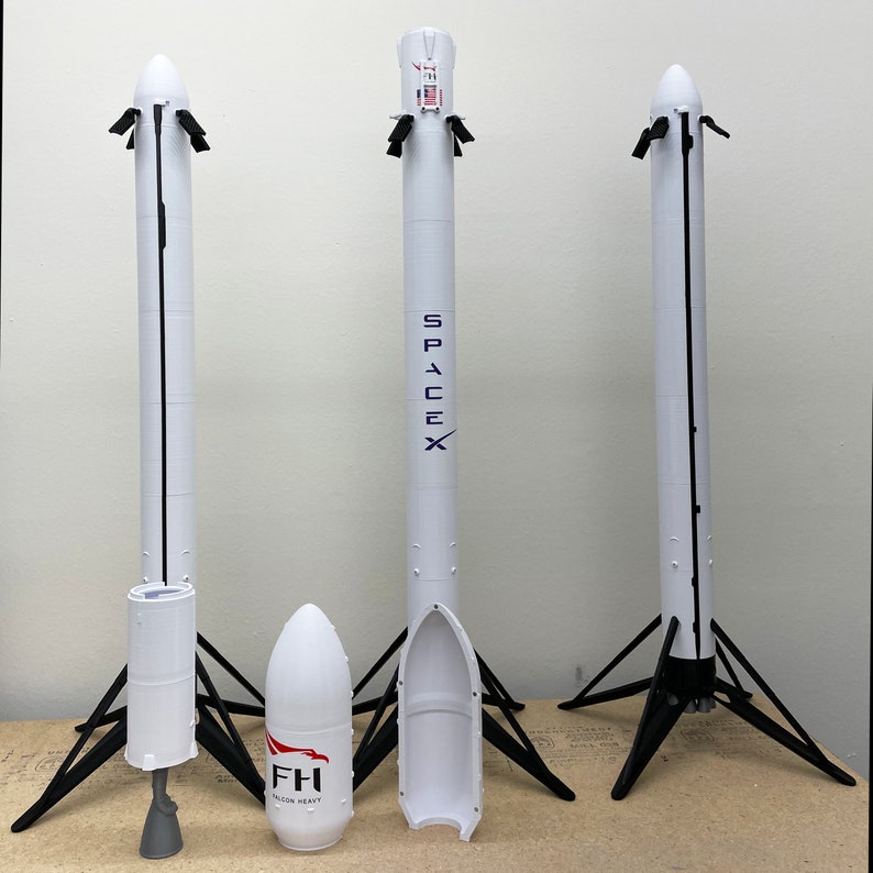 Large 5ft Spacex Falcon Heavy Model 1:48 Scale | Etsy