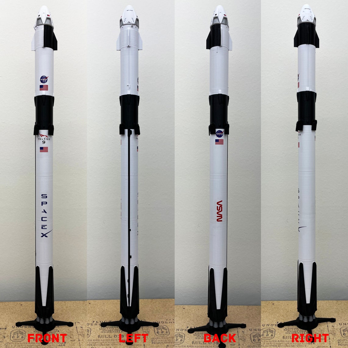 Spacex Falcon 9 Demo-2 Model With Crew Dragon 1:72 Scale - Etsy