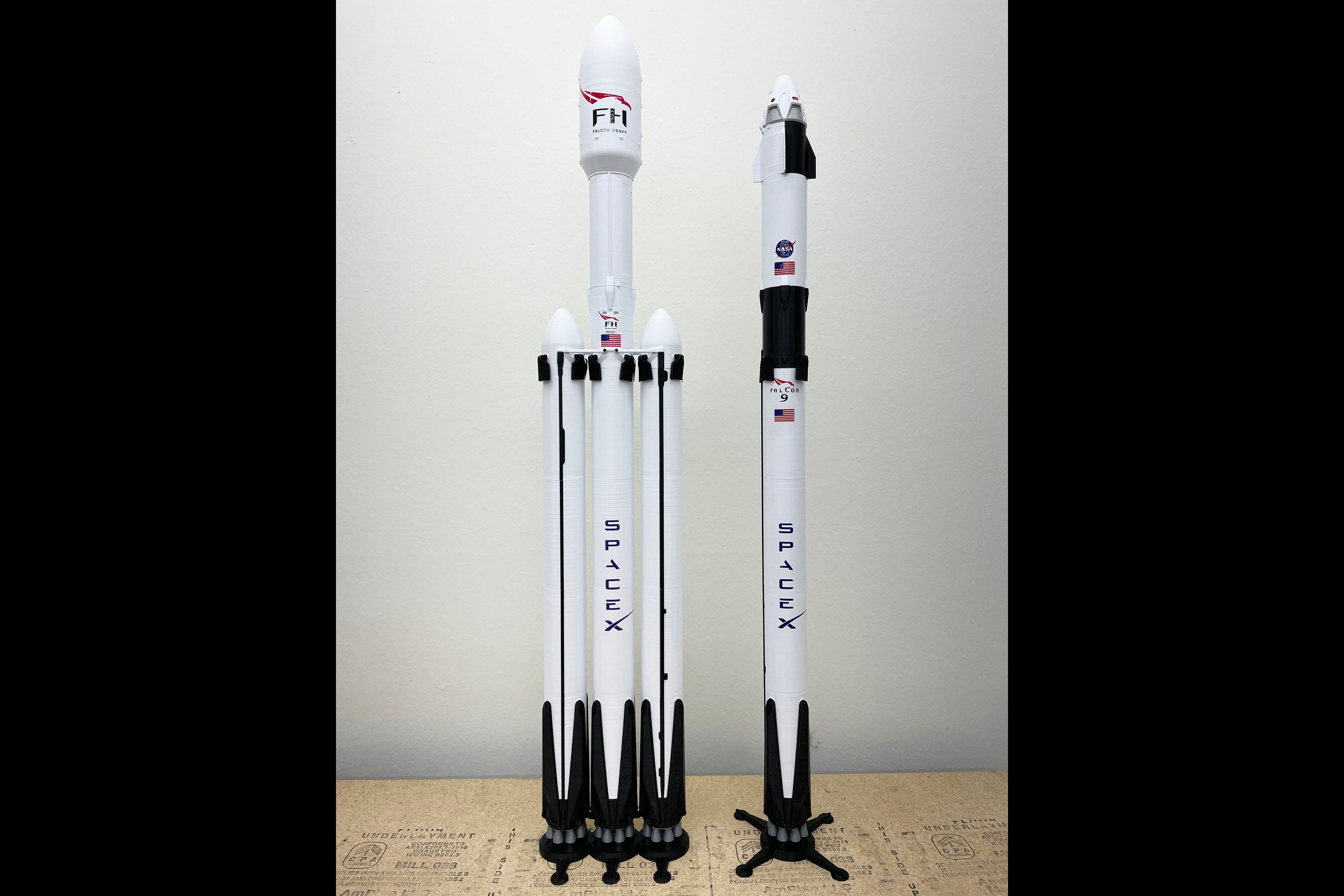 2 Models Set SpaceX Falcon 9 Demo-2 and Falcon Heavy 1:72 | Etsy