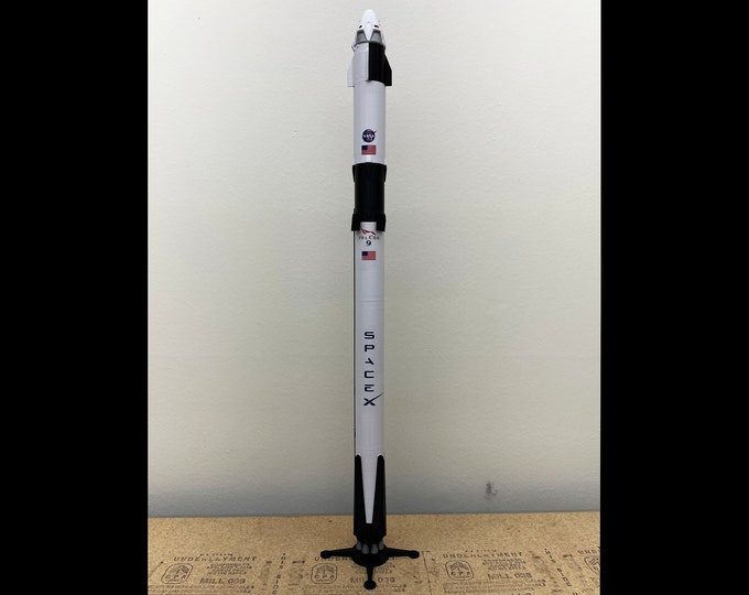 Spacex Falcon 9 Demo-2 Model With Crew Dragon 1:72 Scale 40" Tall - Etsy