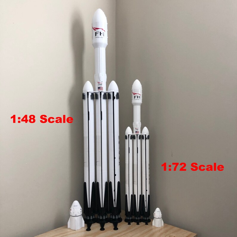 Large 5ft Spacex Falcon Heavy Model 1:48 Scale | Etsy