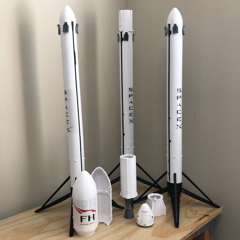 Large 5ft SpaceX Falcon Heavy Model 1:48 Scale | Etsy