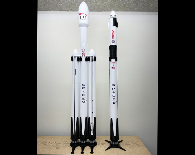 2 Large Models Set 5ft Spacex Falcon 9 and Falcon Heavy Model 1:48 ...