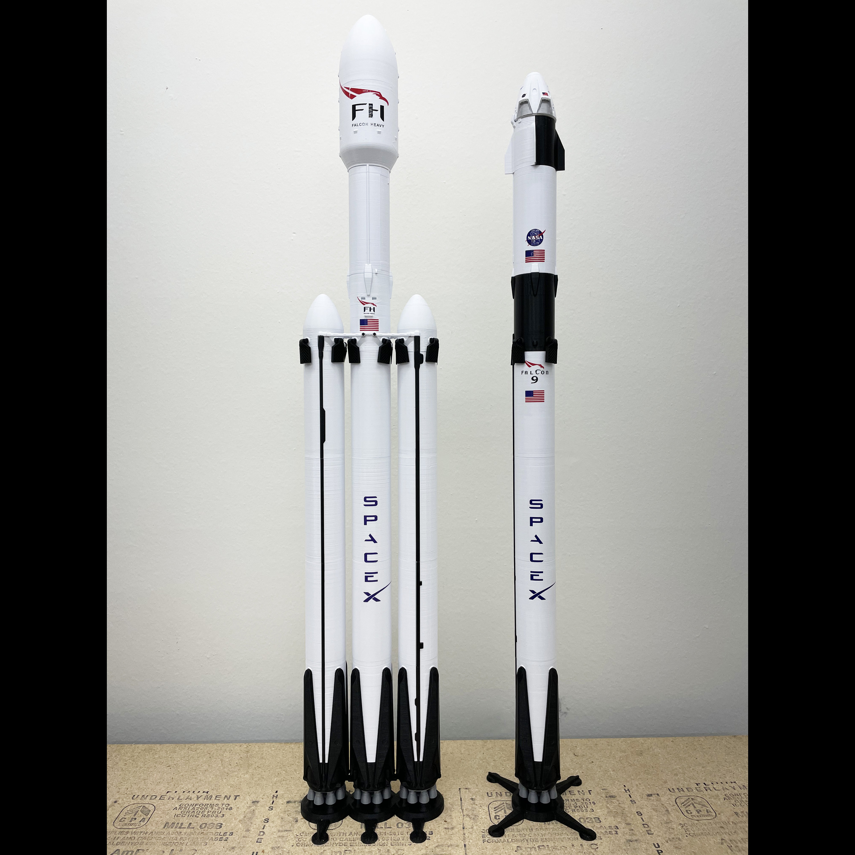 2 Models Set SpaceX Falcon 9 Demo-2 and Falcon Heavy 1:72 | Etsy