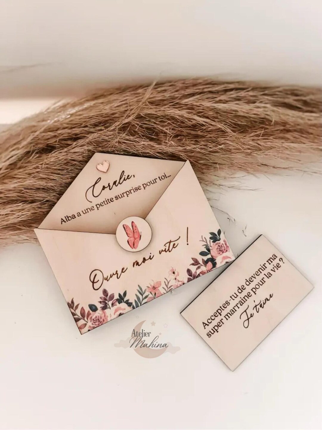 Surprise Request Envelope With Personalized Engraving for Godmother - Etsy