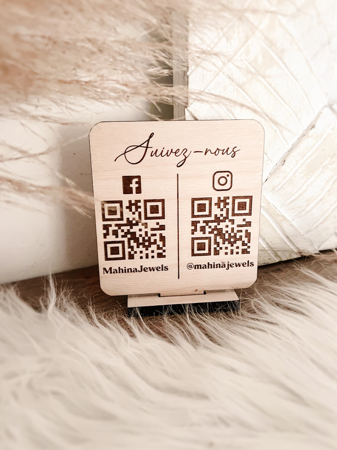 Instagram and Facebook Plaque and Personalized Qr Code - Etsy