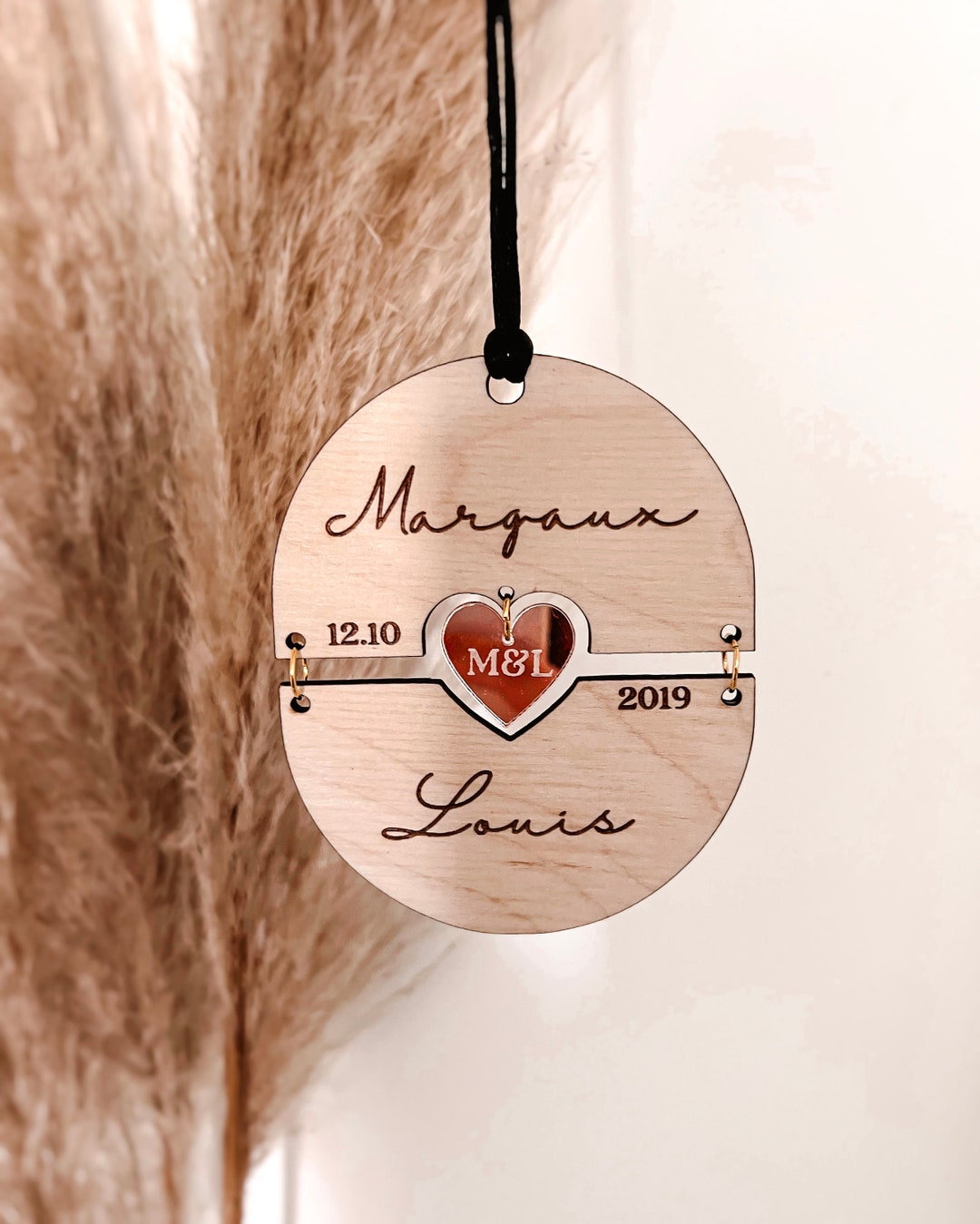 Personalized Car Jewelry to Hang on the Rearview Mirror, Couple - Etsy